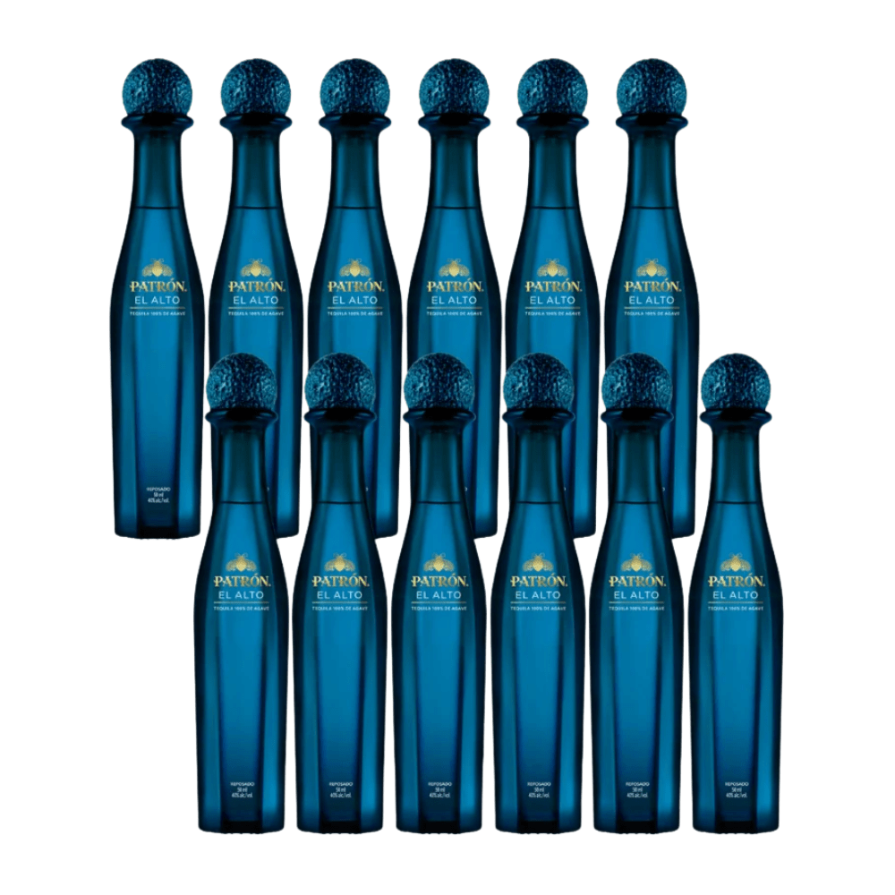 Patron El Alto Reposado Tequila Mini 50mL 12-Pack - Premium Tequila Set ...