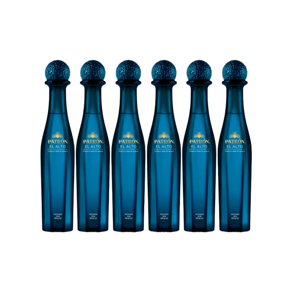 Patron El Alto Reposado Tequila Mini 50mL 6-Pack - Premium Tequila Set ...