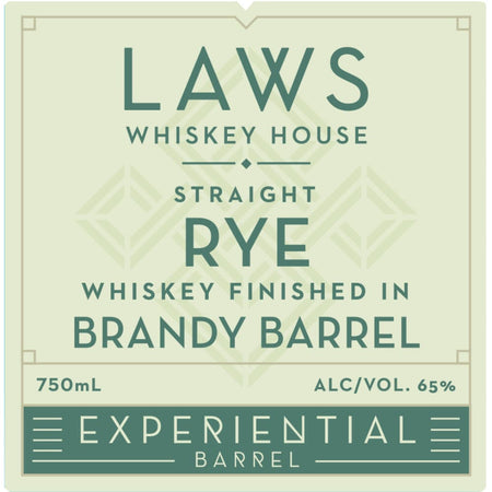 Buy Laws Experiential Barrel Straight Rye Finished in a Brandy Barrel ...